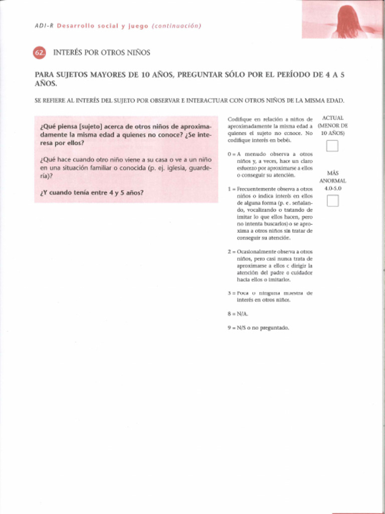 ADI-R Protocolo de Entrevista Original - Organized | PDF
