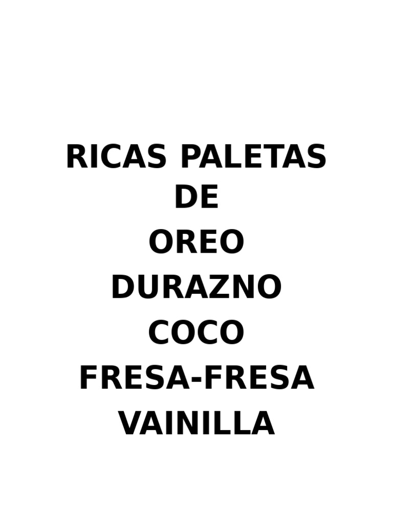 Ricas Paletas de | PDF