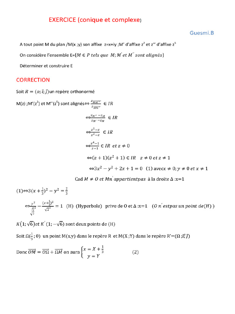 Conique Et Complexe | PDF