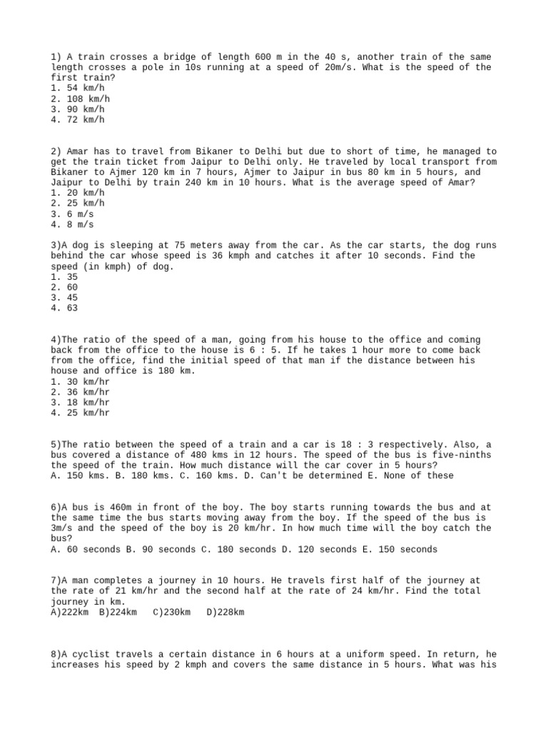 Time and Distance | PDF