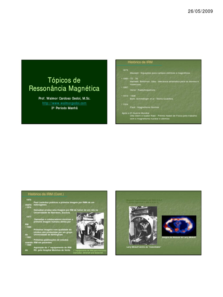 Aula RM | Download grátis PDF | Campo magnético | Imagem de ressonância magnética