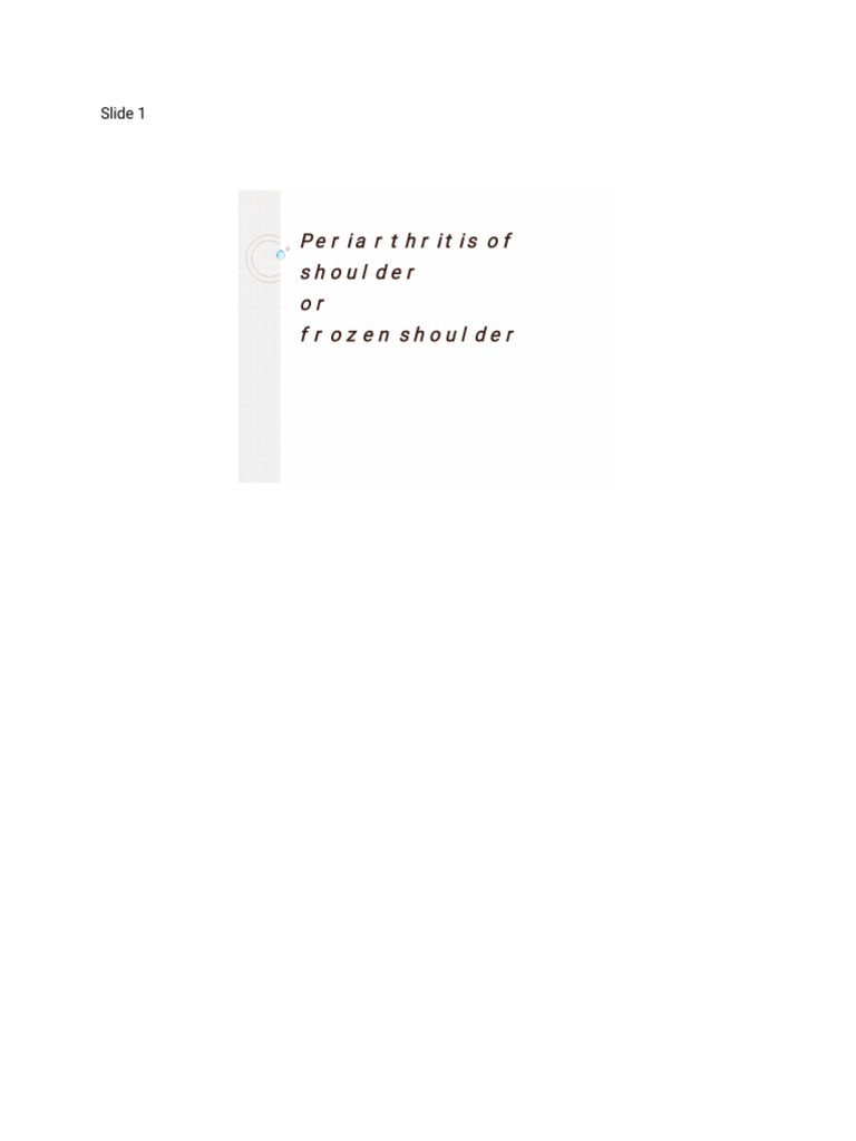 Ortho Notes PA Shoulder For Physiotherapy | PDF