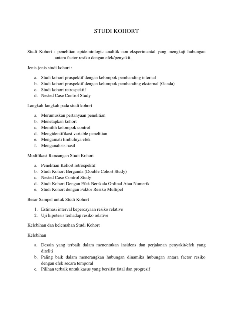 Studi Kohort | PDF