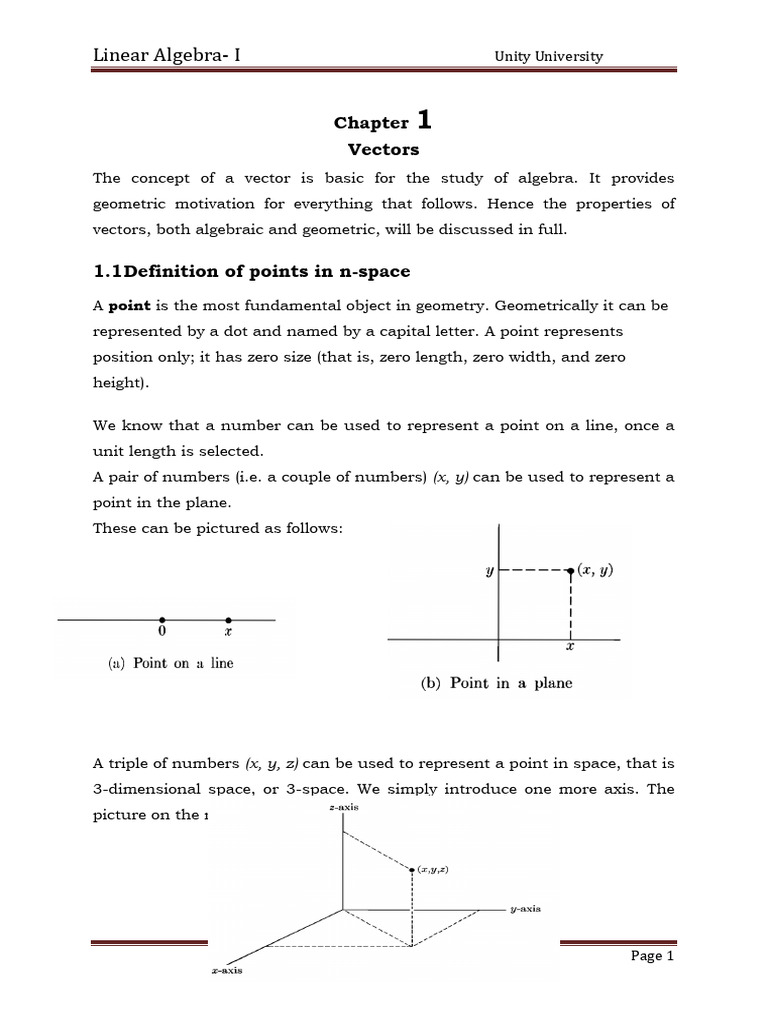 Linear Algebra-I: Vectors | PDF | Linear Subspace | Vector Space