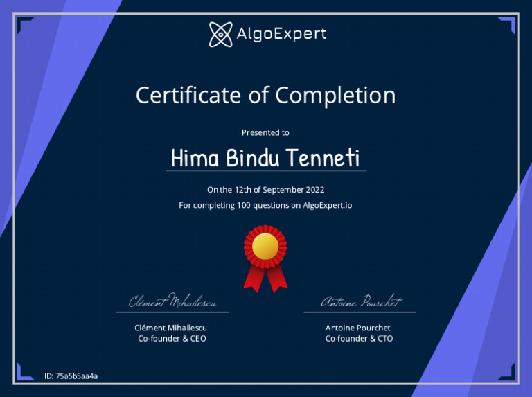 AlgoExpert Certificate | PDF