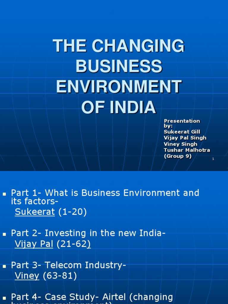 Changing Business Environment in India - Group 9 | PDF | Economic ...