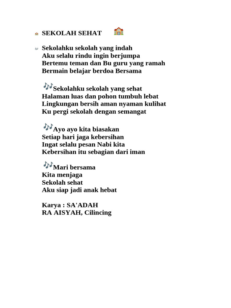 SEKOLAH SEHAT Karya Sa'Adah (Cilincing) | PDF