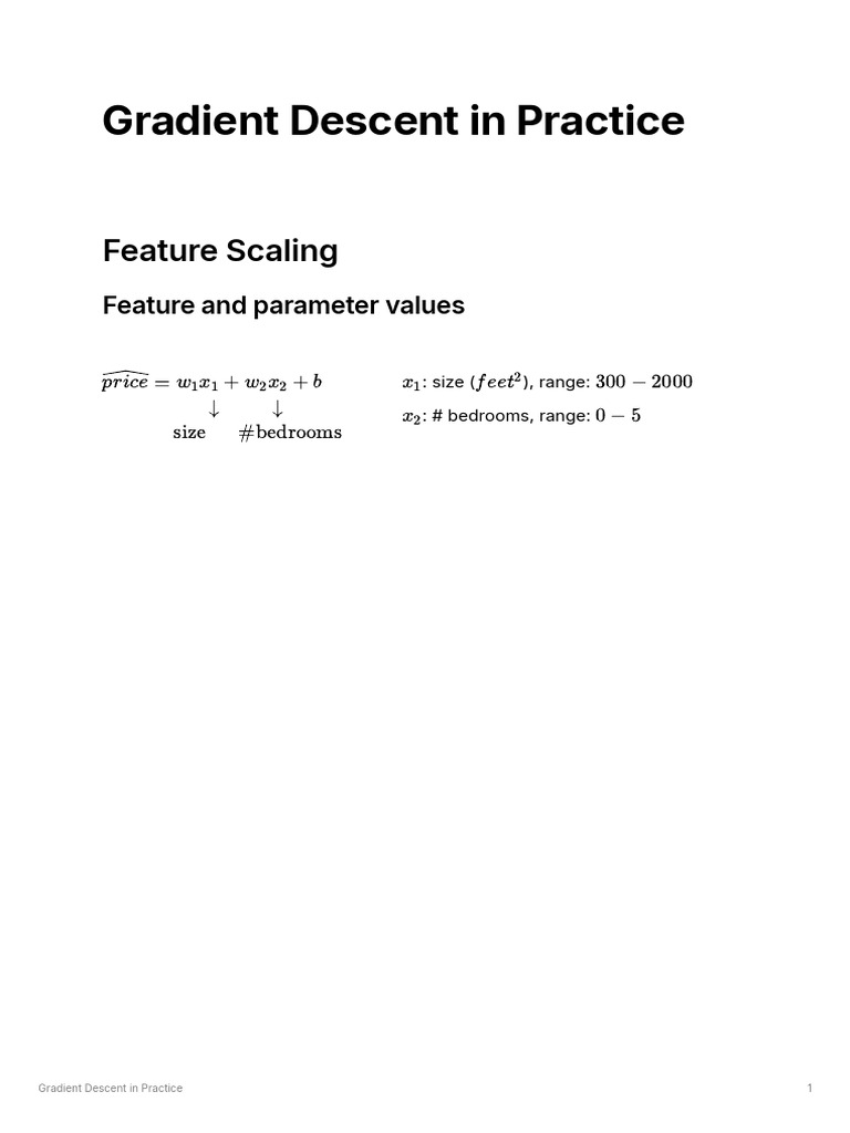 3e3e7810 Cf76 4515 Afcc E44c23feb7ea Gradient Descent in Practice | PDF
