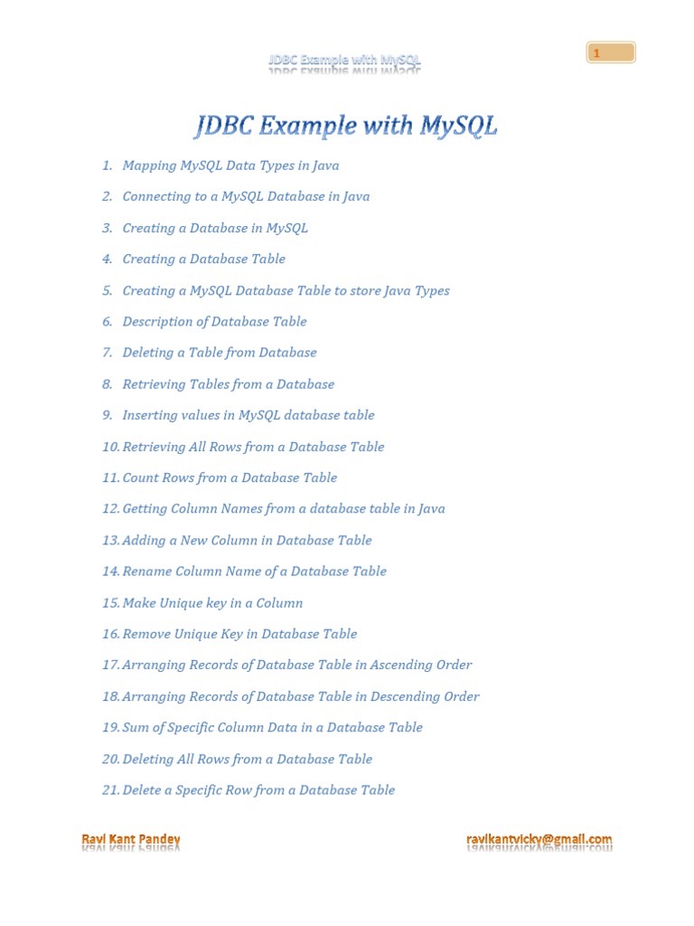 JDBC Example With MySQL | PDF | Sql | Databases