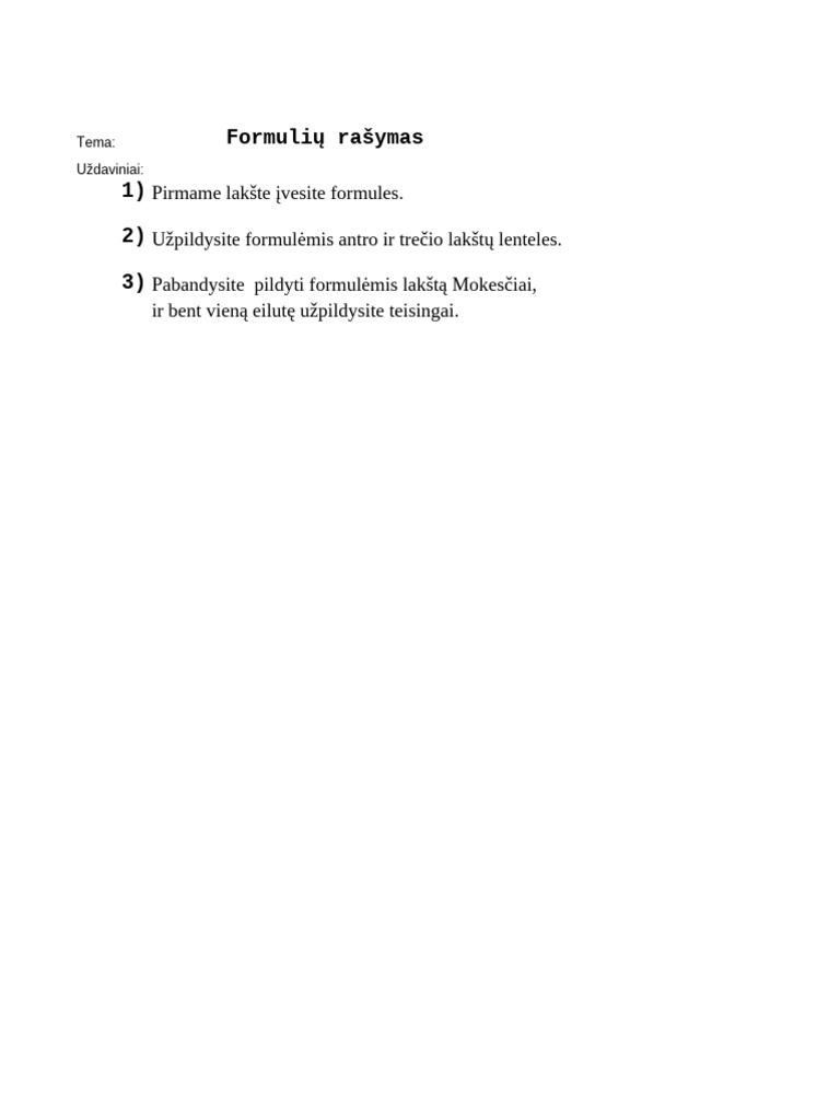 Formulės | PDF