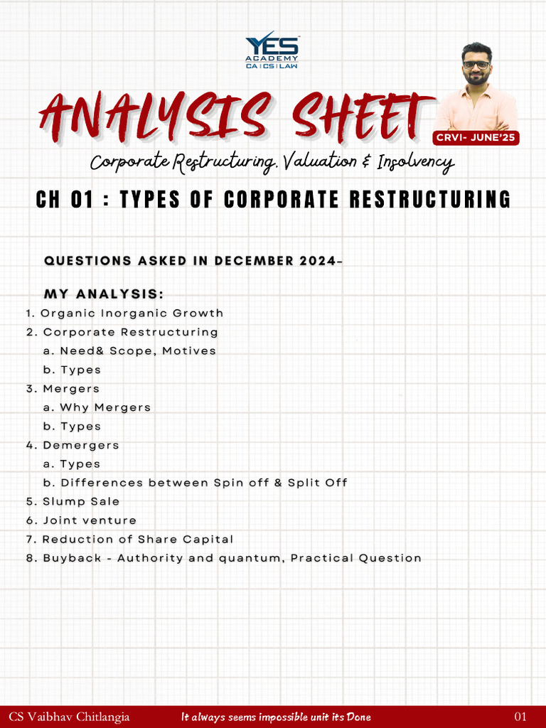 CRVI Analysis Sheet - June 2025 | PDF | Insolvency | Valuation (Finance)