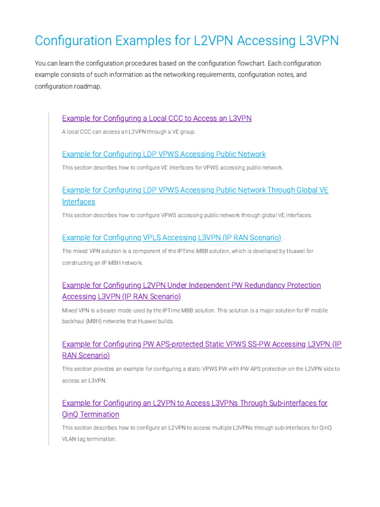 Configuration Examples For L2VPN Accessing L3VPN | PDF
