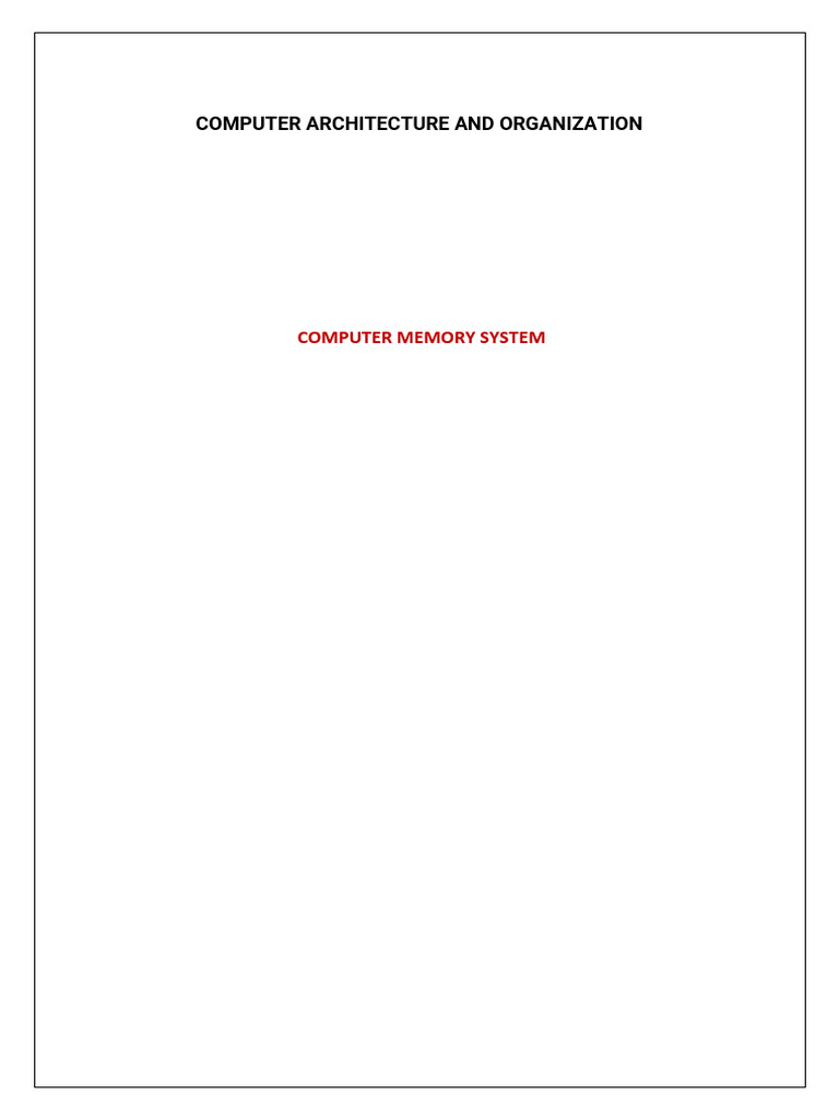 CSC315 Computer Memory System | PDF | Computer Data Storage | Cpu Cache