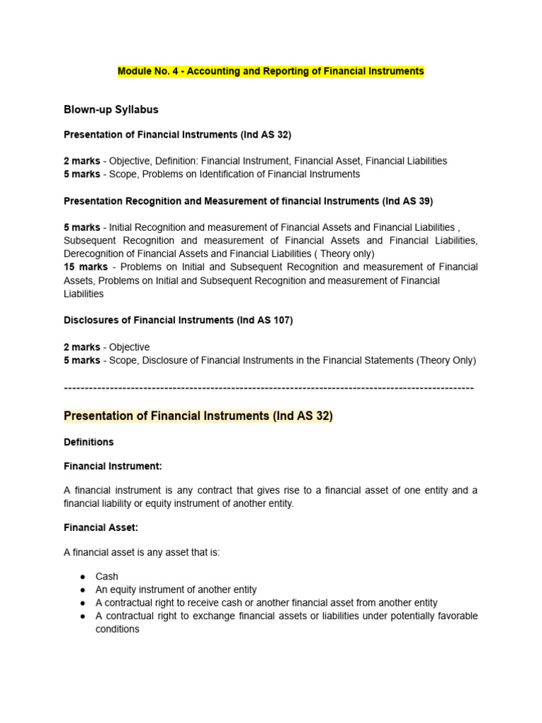 Financial Instruments Accounting Overview | PDF | Fair Value ...