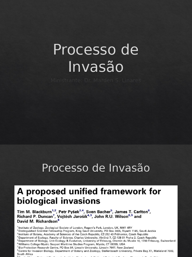 Aula 2 - Processo de Invasão | PDF | Ecossistema | Habitat