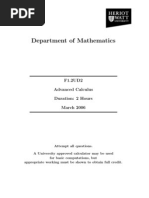 MATH2019 UNSW Test 1 Sample 1 | PDF | Acceleration | Mathematical Analysis