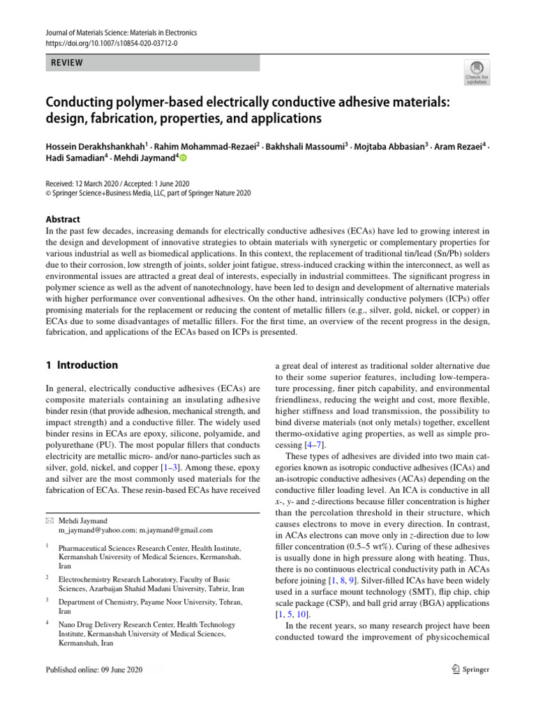 Conducting Polymer Based Electrically Co | PDF | Epoxy | Adhesive