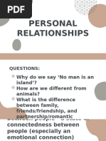 PerDev Personal Relationships | PDF | Family | Interpersonal Relationships
