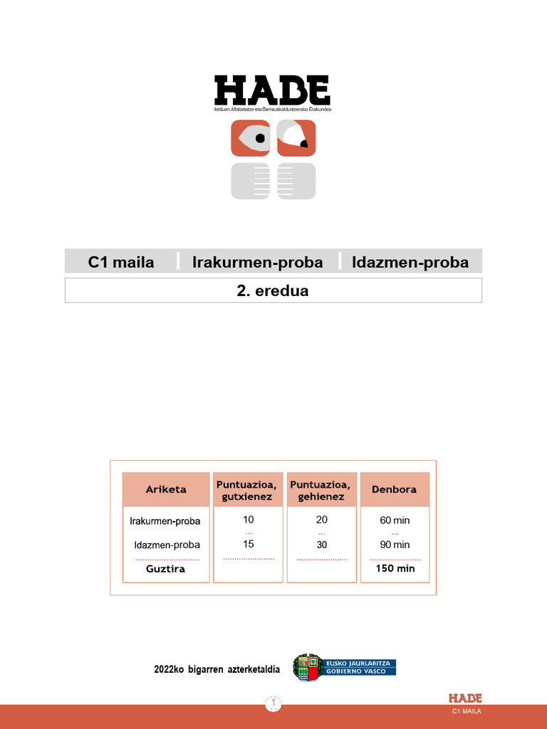 Irakurmen Proba | PDF