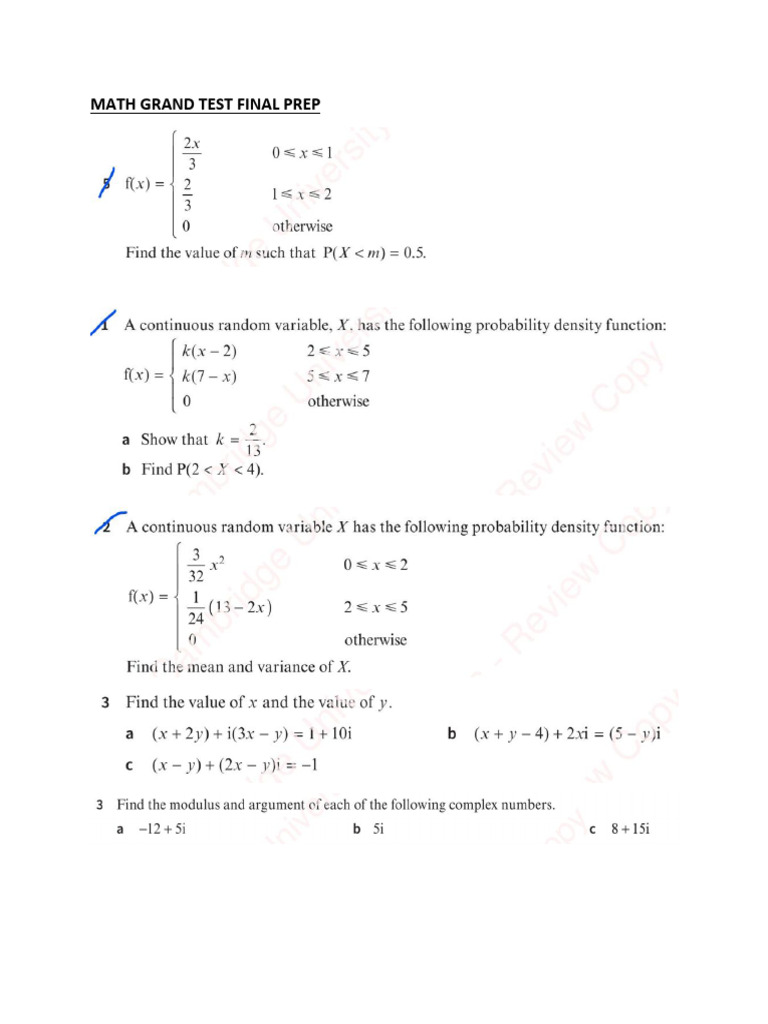 Math Grand Test Final Prep | PDF