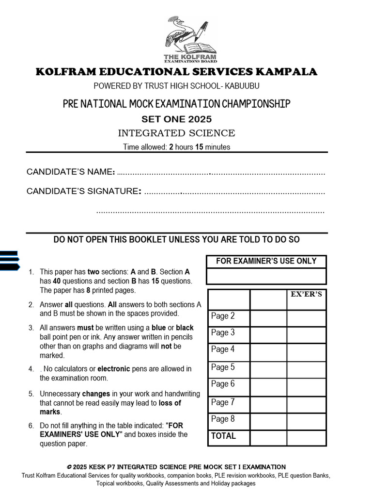 p7 Science Holiday 20025 | PDF