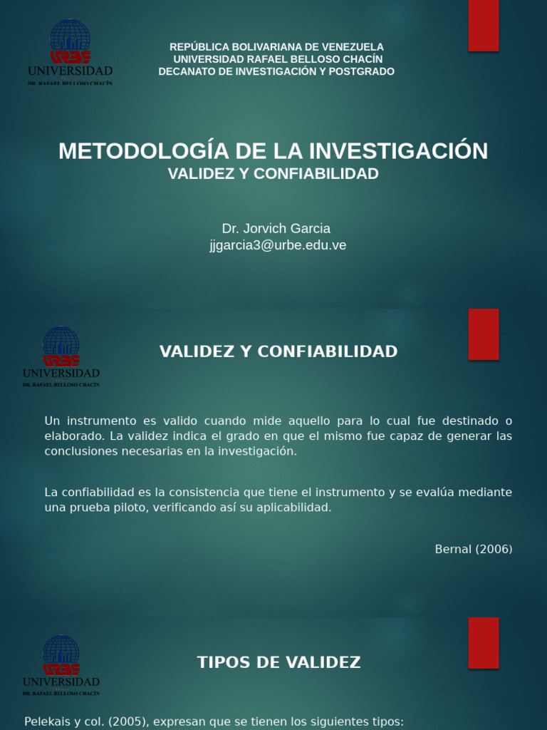 Validez y Confiabilidad | PDF | Validez (Estadísticas) | Alfa de Cronbach