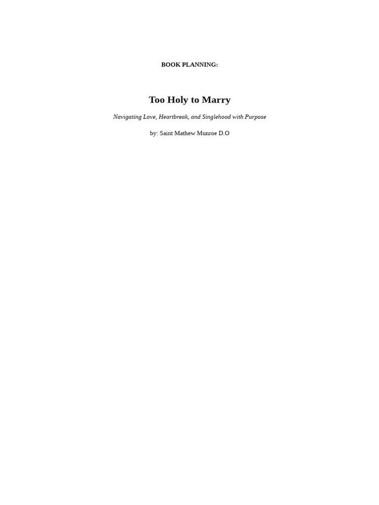 Too Holy To Marry - 1749513969600 | PDF | Love | Romance (Love)