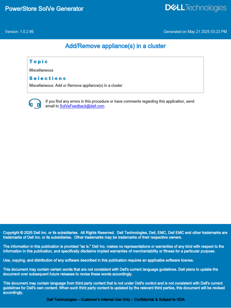 PowerStore Cluster Appliance Management Guide | PDF | Computer Cluster ...