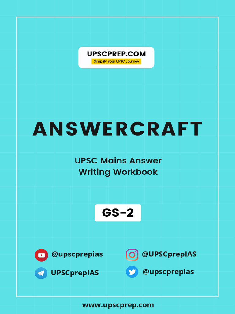 GS 2 Mains Answer Writing Workbook | PDF | Governance | Government