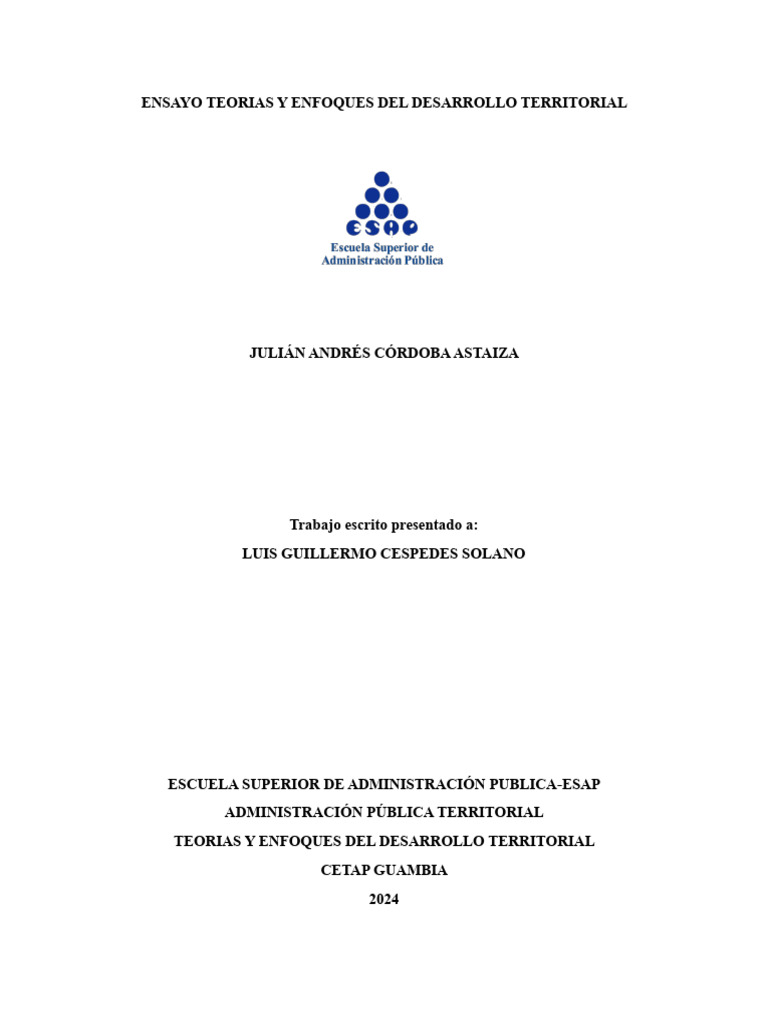 Ensayo Teorias y Enfoques Del Dessarrollo | PDF | Sustentabilidad ...