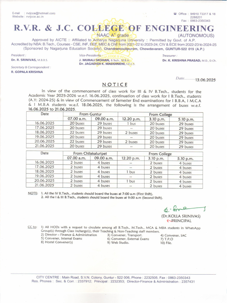 Notice_bus Arrangement_16.06.25 to 21.06.25 | PDF