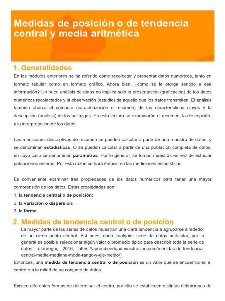 M3L1 | PDF | Media | Significado aritmetico