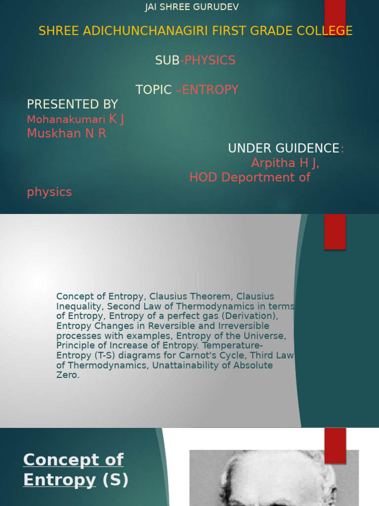Presentation 37 | PDF | Entropy | Second Law Of Thermodynamics