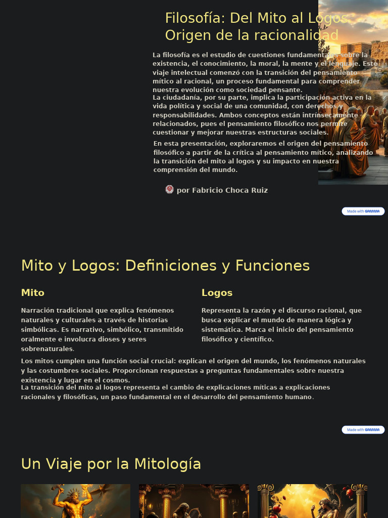 Filosofia Del Mito Al Logos. Origen de La Racionalidad 1 | PDF ...