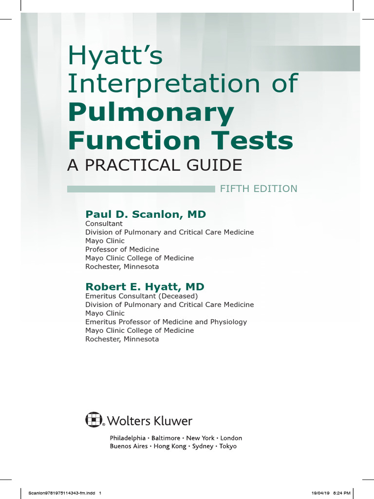 Hyatt's Interpretation of Pulmonary Function Tests 5e | PDF | Lung ...