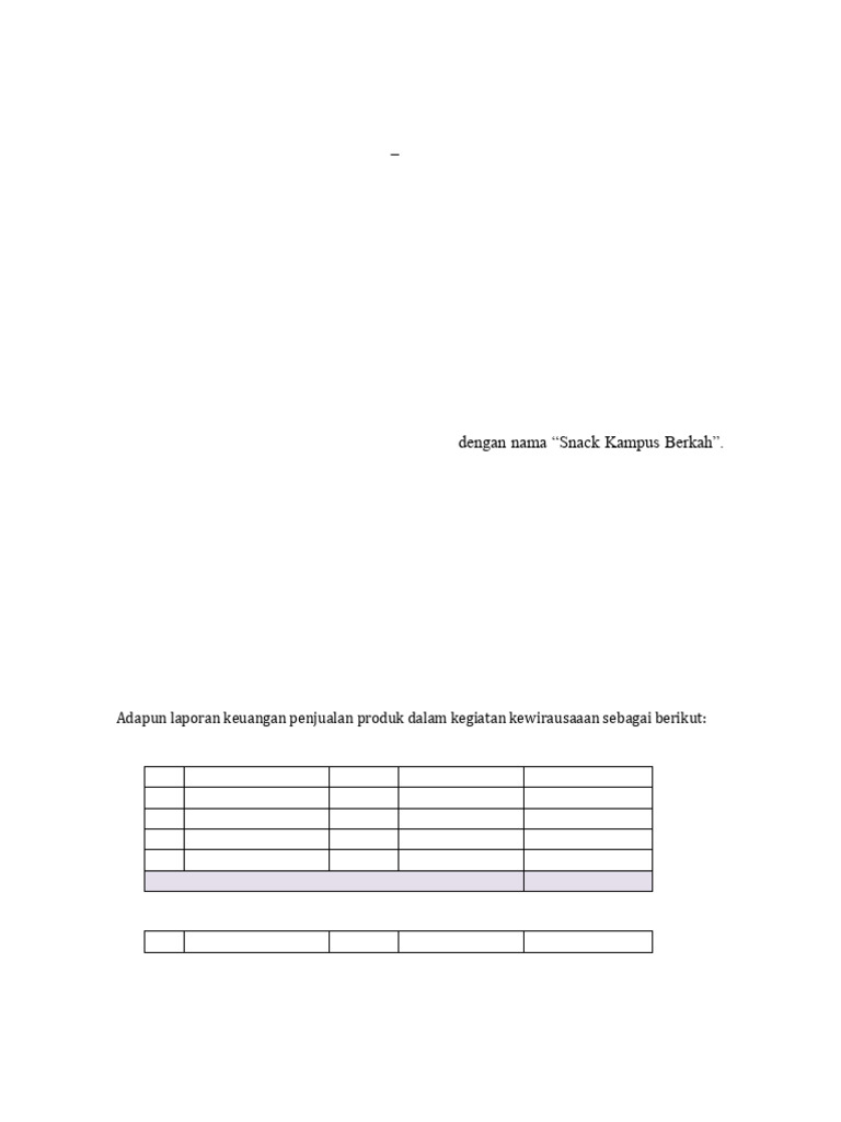 Laporan KWU - Reka 2 - Suharnomo - Snack Kampus Berkah - 21 Mei 2025 | PDF