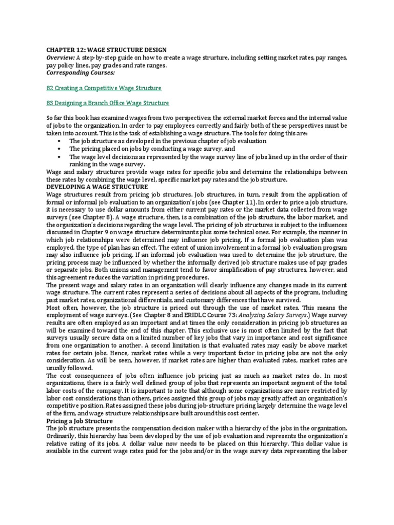 Wage Structure Design | Download Free PDF | Least Squares | Employment