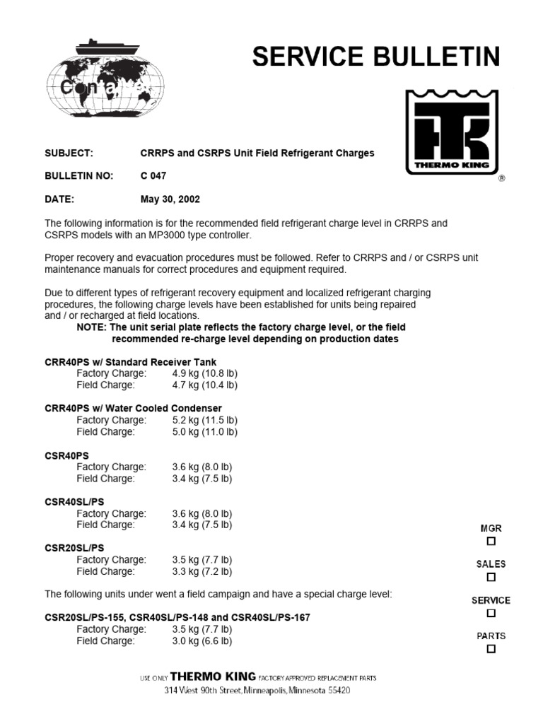 C047 - Unit Fields Refrigerant Charge | PDF | Valve | Building Automation