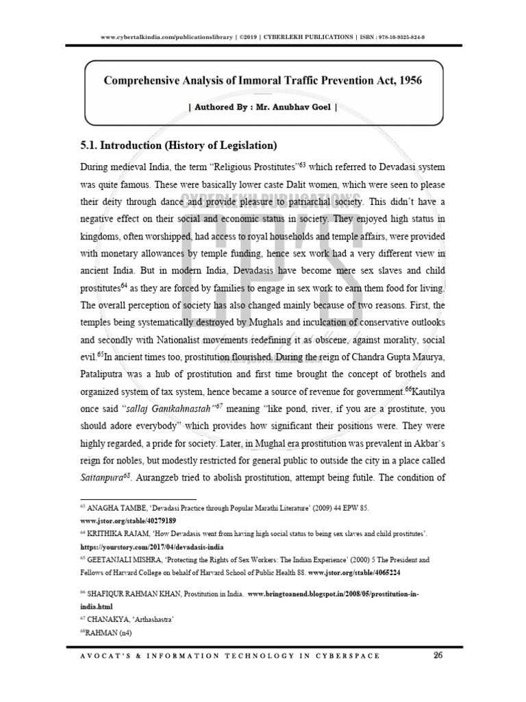 Analysis of Immoral Traffic Act, 1956 | PDF | Prostitution | Human ...