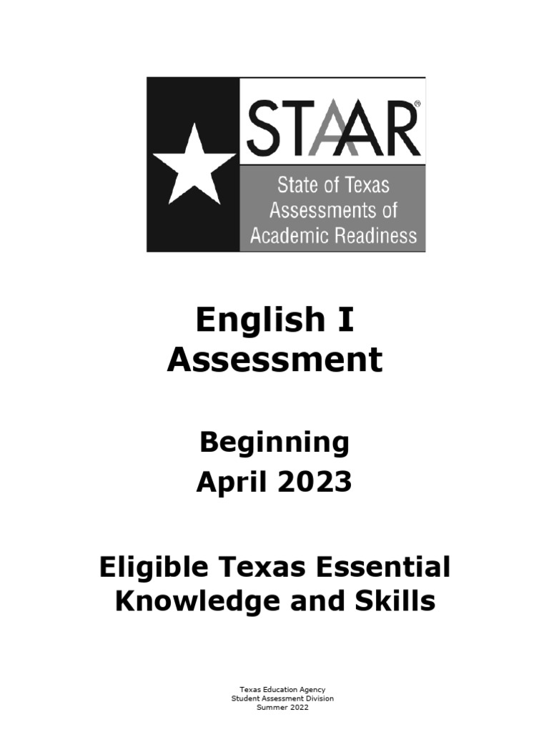 Staar English I Assessed Curriculum | PDF | English Studies | Reading ...