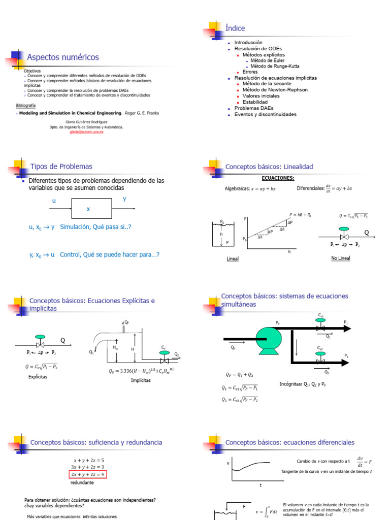 Aspectos Numéricos Simulación | PDF | Ecuaciones | Variable (Matemáticas)