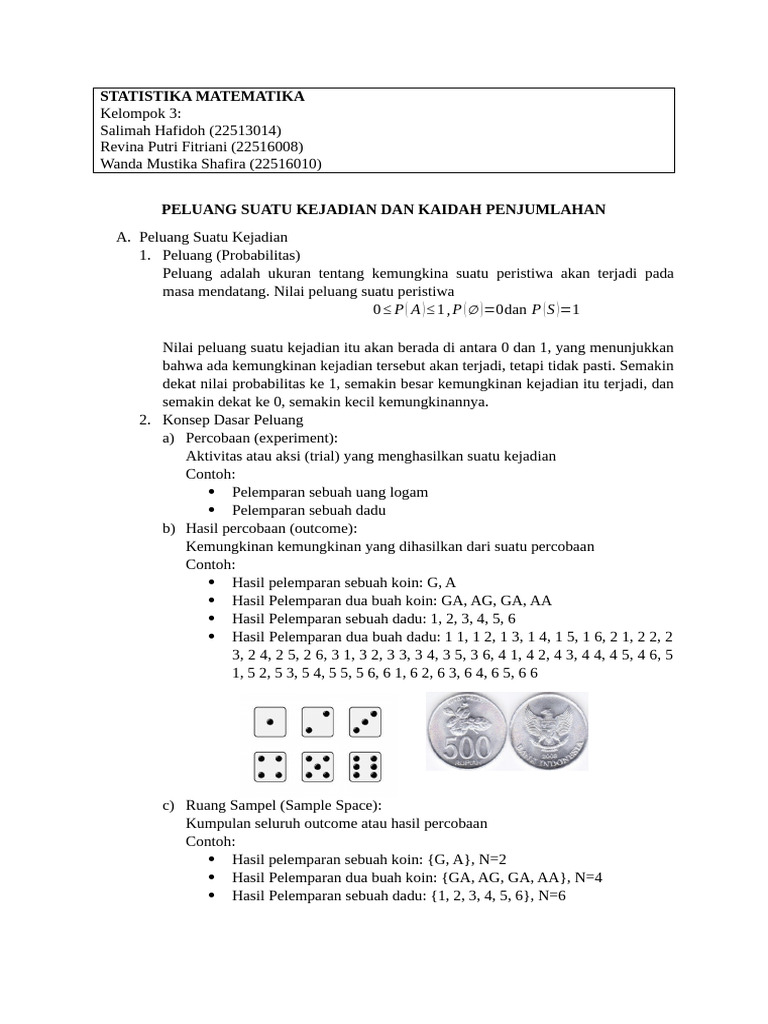 KELOMPOK 3 - Laporan Statistika Matematika | PDF