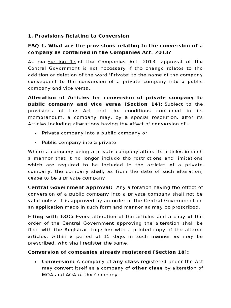 Conversion of Companies Procedure | PDF | Limited Liability Partnership ...