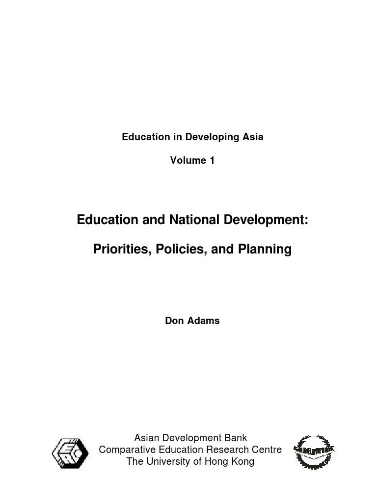 Vol1 - Education and National Development | PDF | Asian Development ...