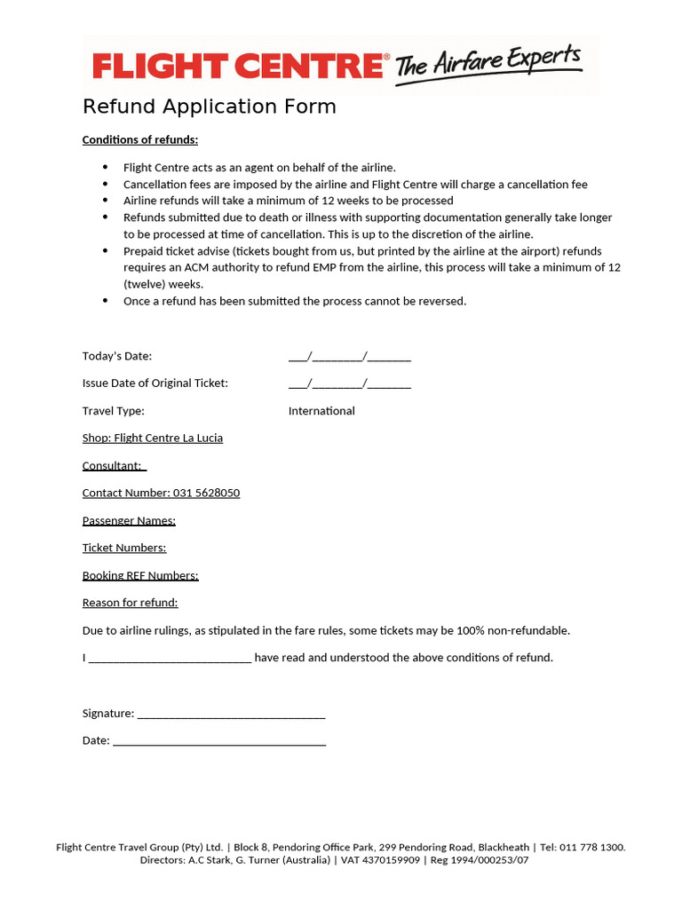 Refund Application Guidelines | PDF