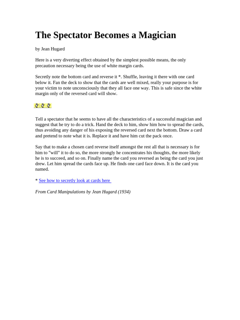 The Spectator Becomes A Magician | PDF