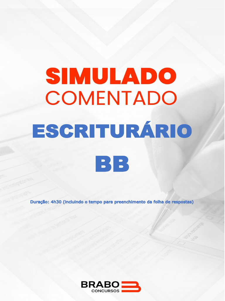 Simulado COMENTADO BB MAIO | PDF | Empréstimos | Crédito
