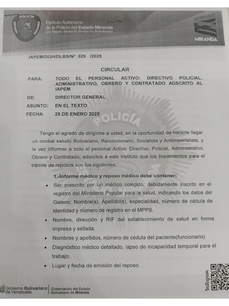 Circular de Reposos | PDF