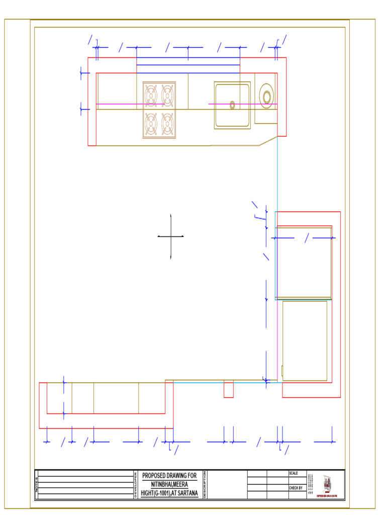Kitchen Elevation Drawing with Dimensions | PDF | Autodesk | Computer File