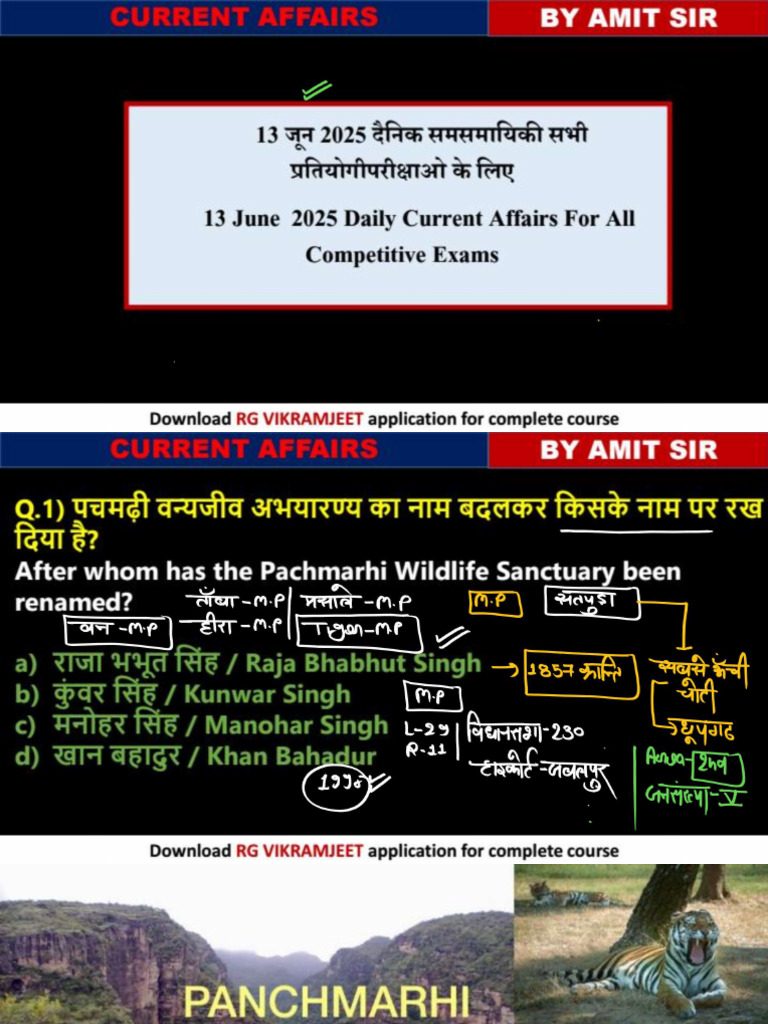 13 June Current Affairs by Amit Jindal Sir - Compressed | PDF